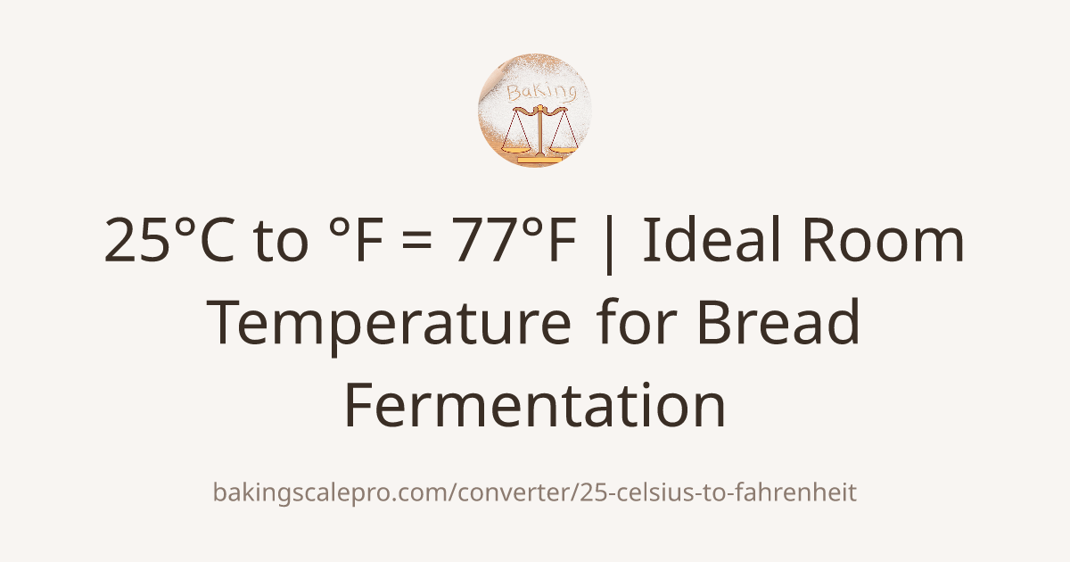 25°C to °F = 77°F | Ideal Room Temperature for Bread Fermentation ...