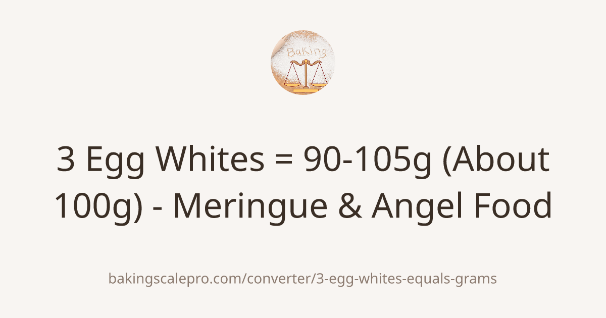 3 Egg Whites = 90-105g (About 100g) - Meringue & Angel Food | Baking ...