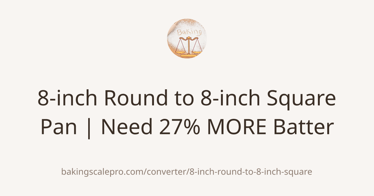 8-inch Round to 8-inch Square Pan | Need 27% MORE Batter | Baking Scale Pro