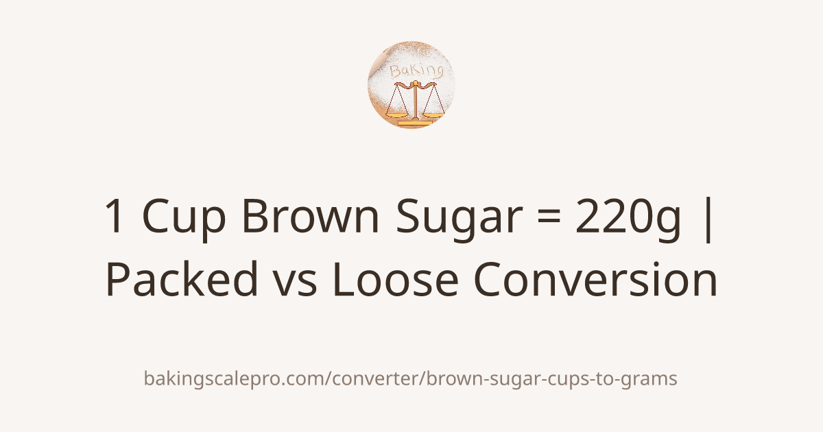 1 Cup Brown Sugar = 220g | Packed vs Loose Conversion | Baking Scale Pro