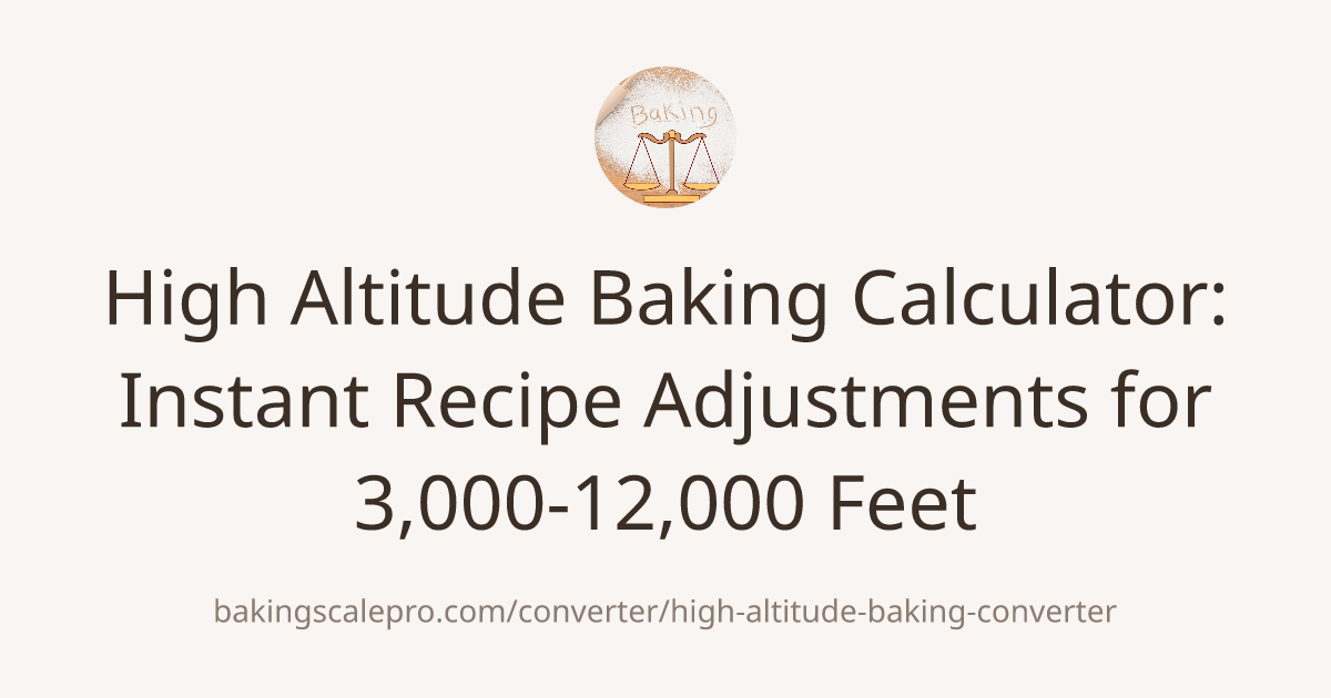 High Altitude Baking Calculator: Instant Recipe Adjustments for 3,000 ...