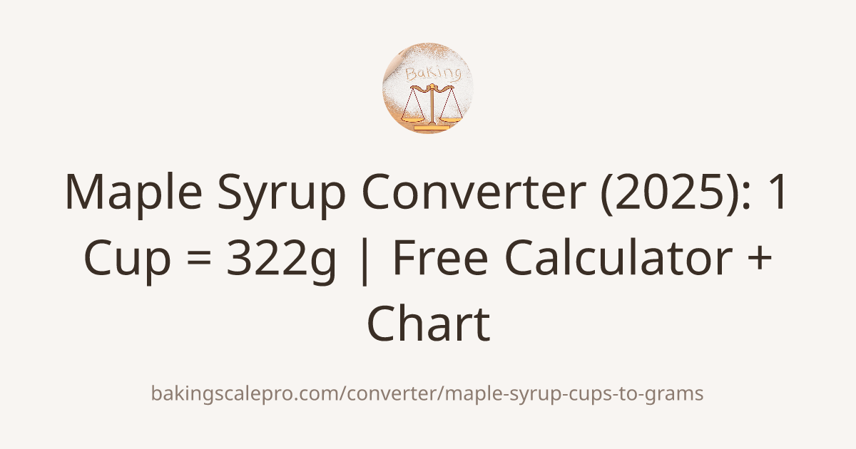 Maple Syrup Converter (2025): 1 Cup = 322g | Free Calculator + Chart ...
