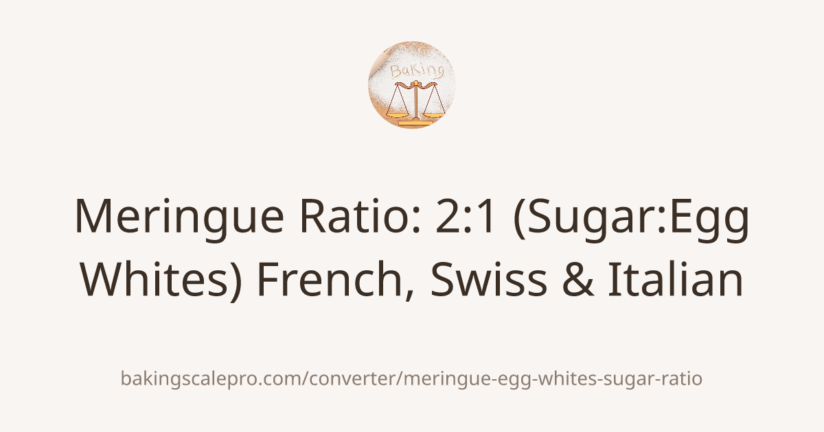 Meringue Ratio: 2:1 (Sugar:Egg Whites) French, Swiss & Italian | Baking ...
