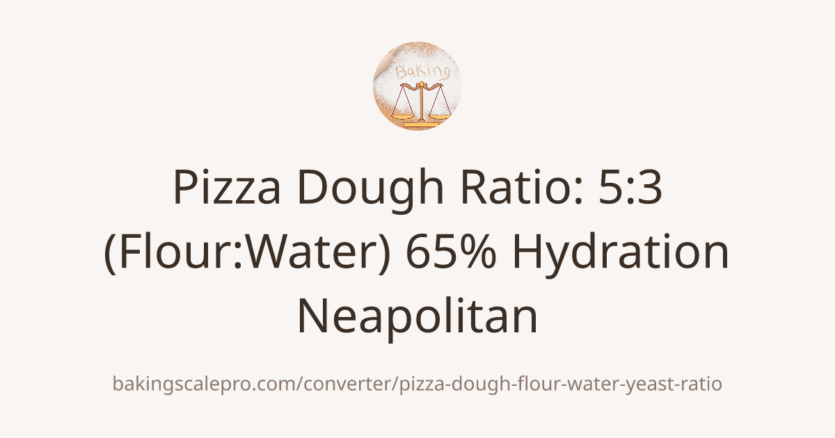 Pizza Dough Ratio: 5:3 (Flour:Water) 65% Hydration Neapolitan | Baking ...